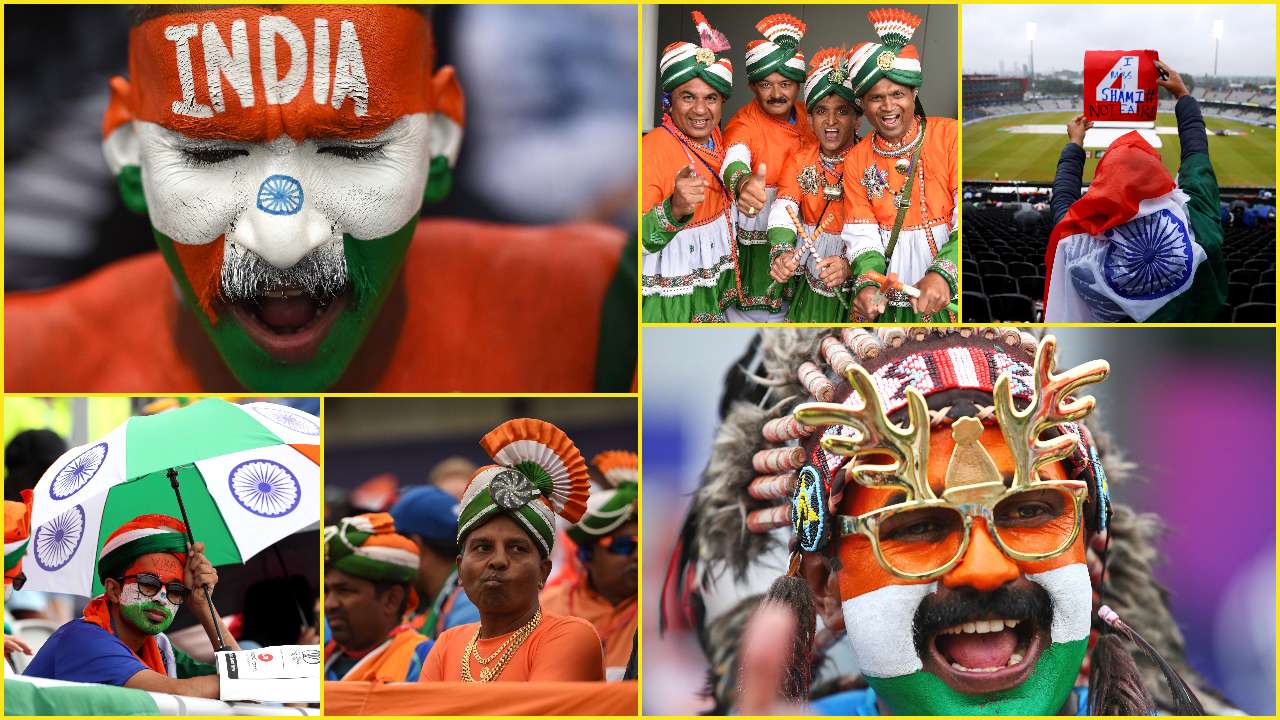 Pictures: Fans turn up in festive colors for India vs New Zealand ...