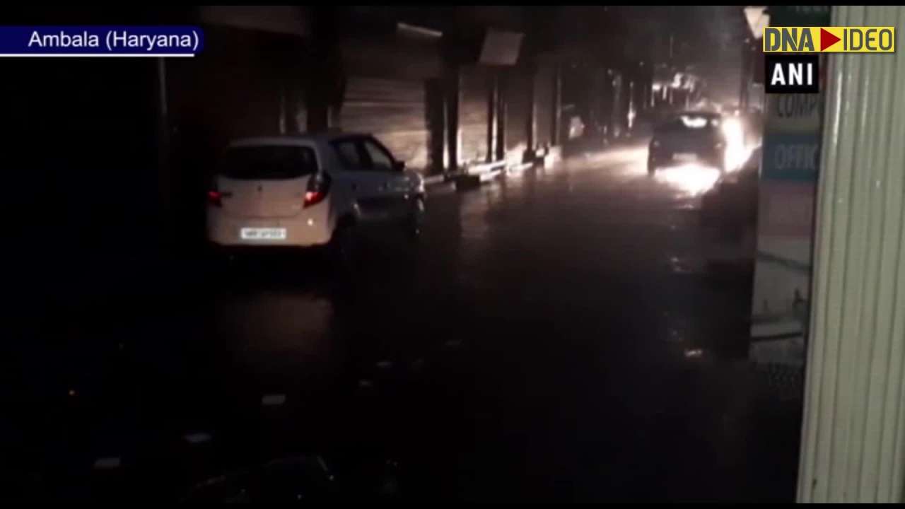 Streets flooded after heavy rainfall in Haryana’s Ambala