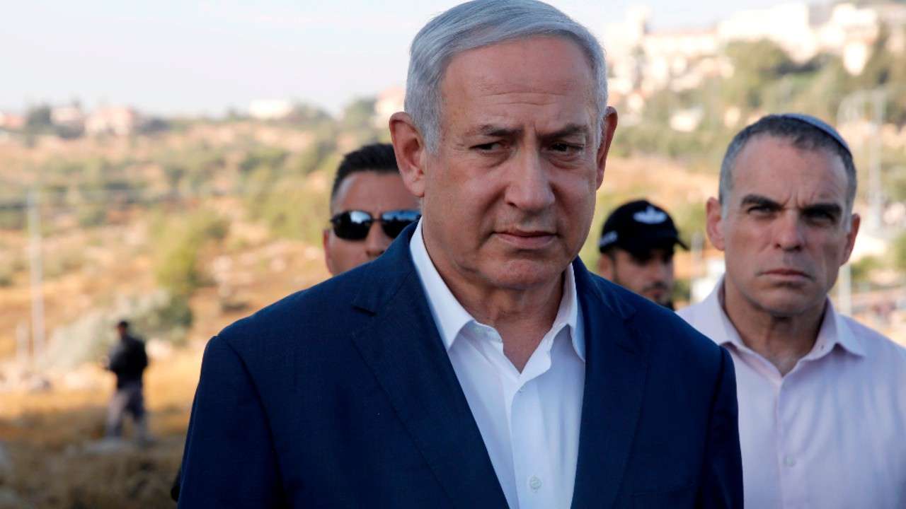 Israel PM Benjamin Netanyahu lays cornerstone for new homes in West Bank