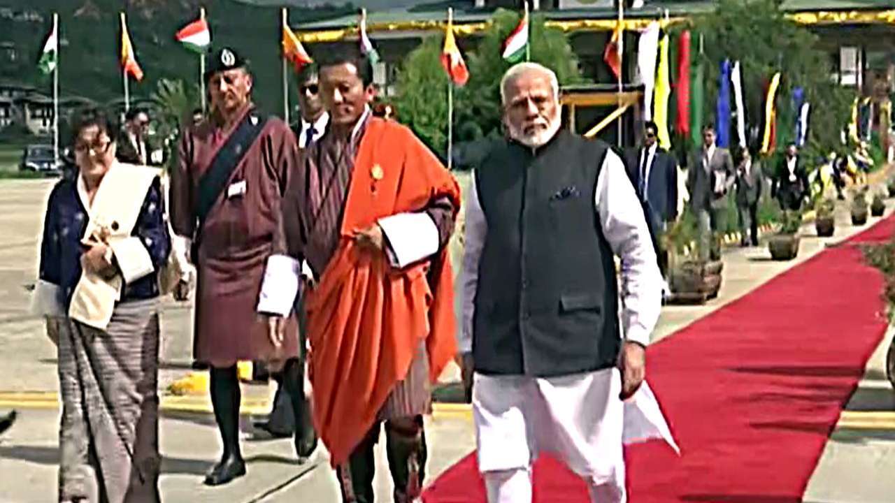 People line the streets to see off PM Narendra Modi