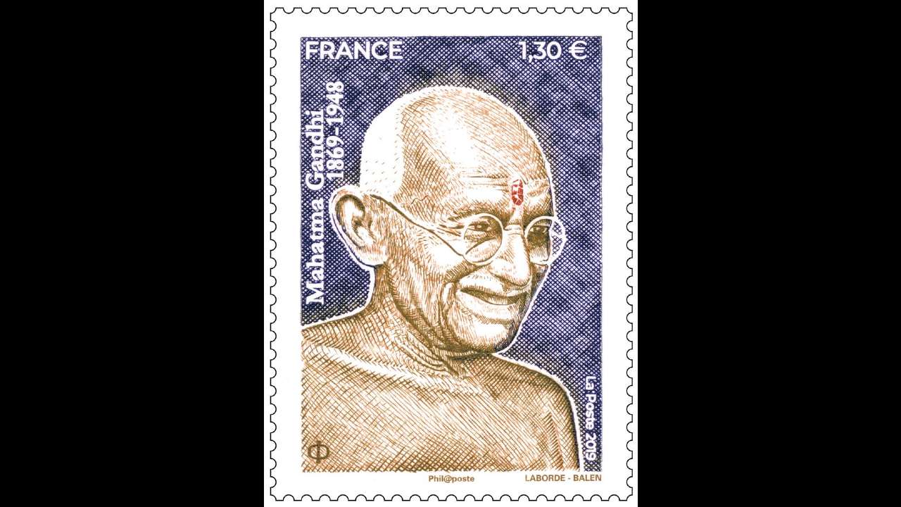 France launches postage stamp with image of Mahatma Gandhi