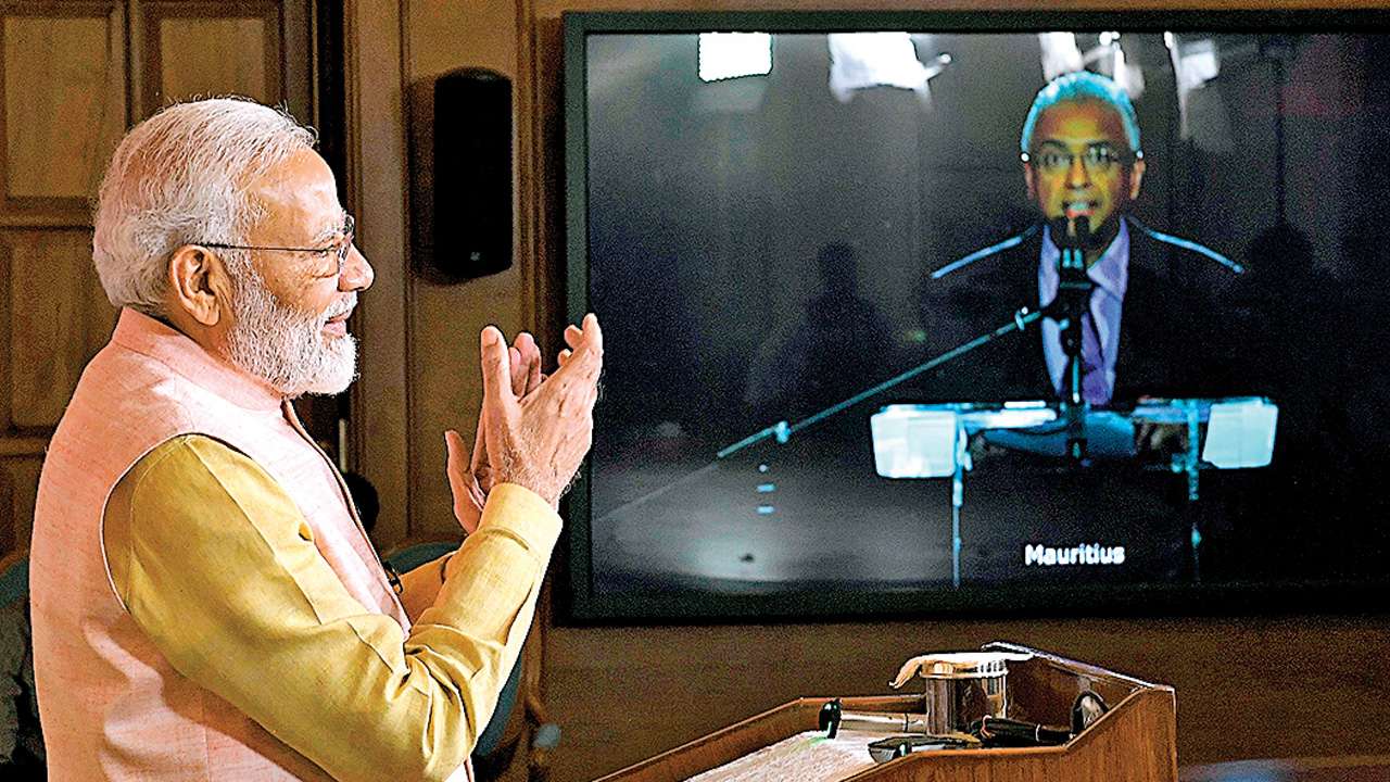 PM Narendra Modi inaugurates two projects in Mauritius through video call
