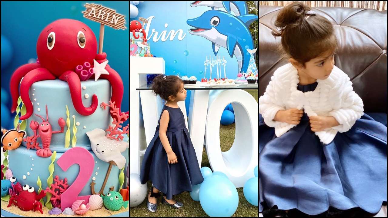 Cuteness overloaded! Asin Thottumkal hosts an aqua-themed party for ...