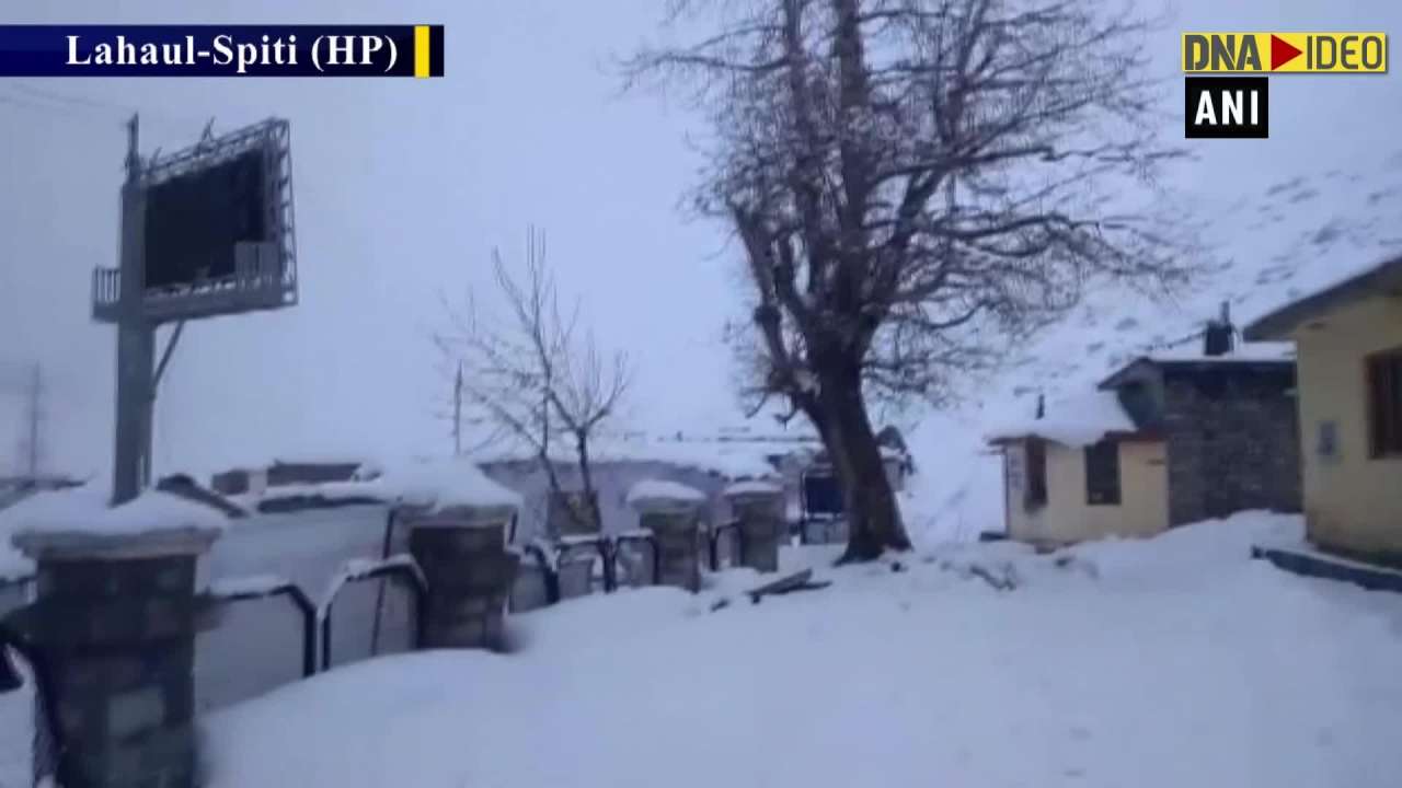 Watch: Lahaul-Spiti receives fresh snowfall