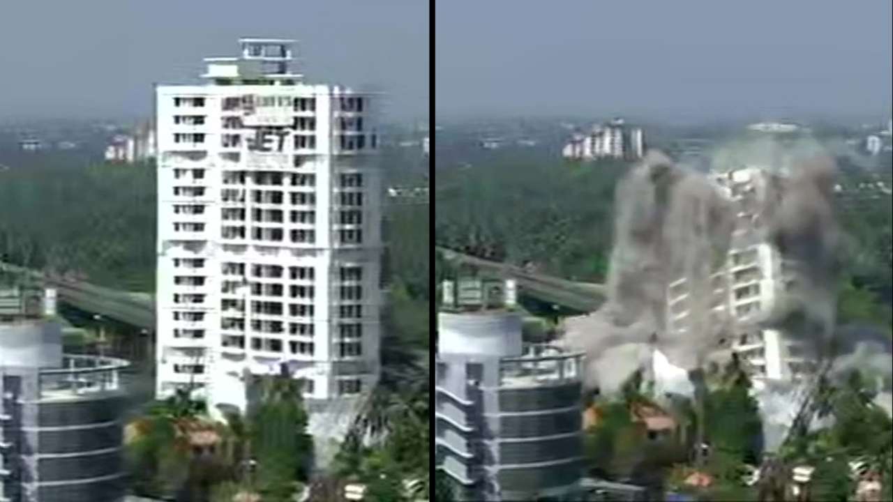 Watch: Two illegal residential apartments in Kerala's Maradu demolished ...