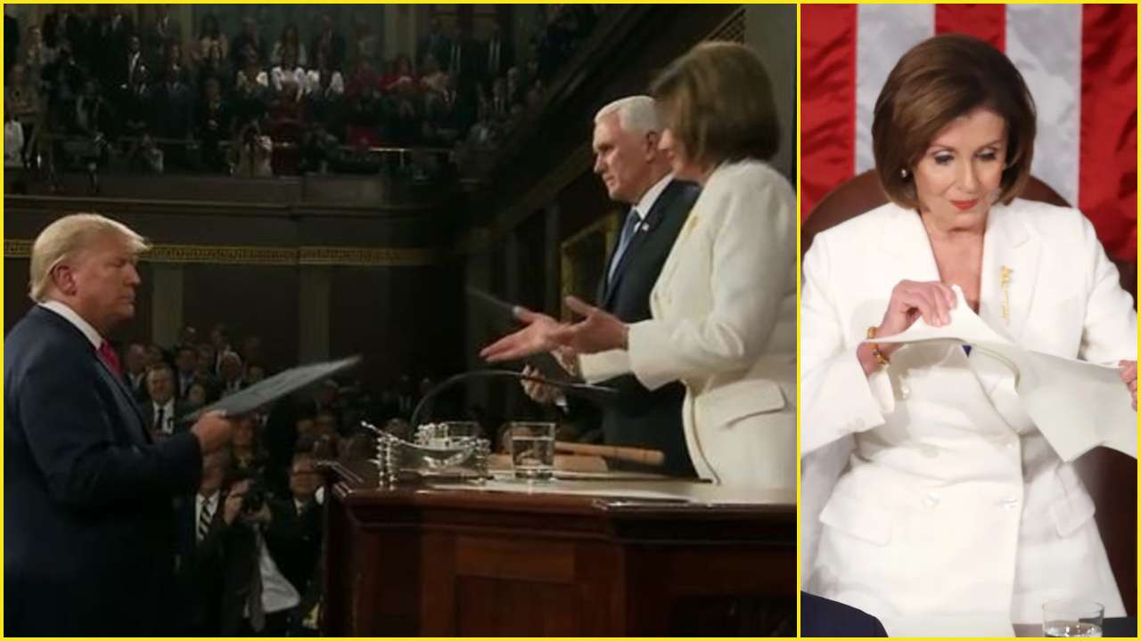 State of the Union: Trump ignores Nancy Pelosi’s handshake, she rips up ...
