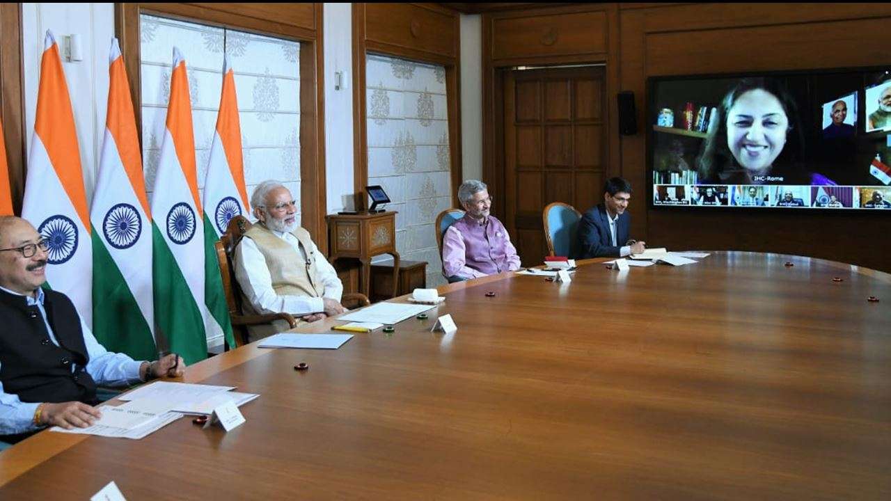 PM Modi holds video conference with heads of Indian missions across the ...