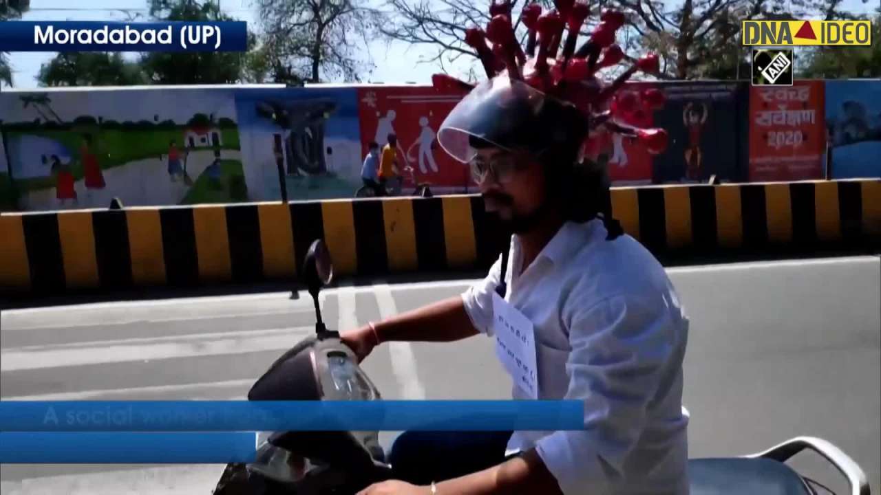 COVID-19 lockdown: Moradabad social worker wears coronavirus-themed ...