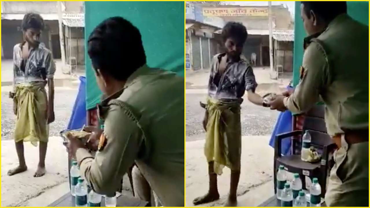 WATCH: Heartwarming clip of UP Police officer giving away his food to a ...