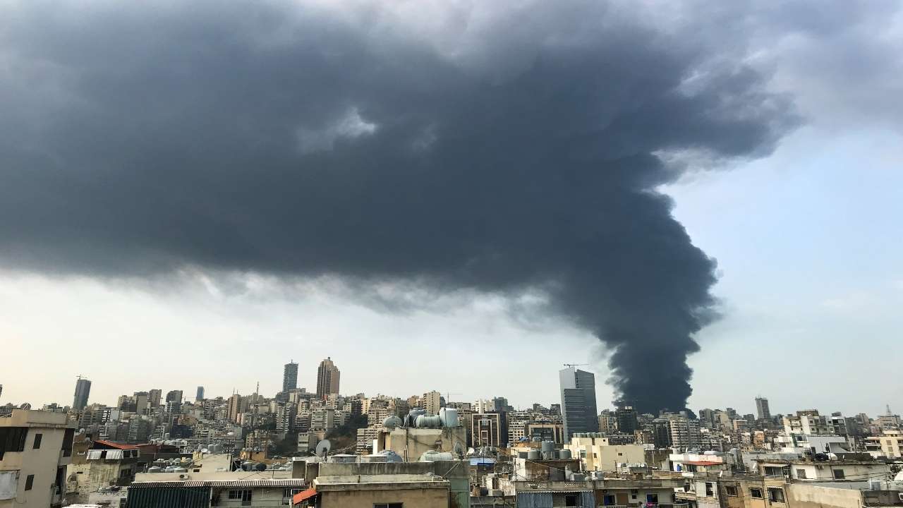 Beirut: Large fire erupts in port area, a month after massive blast