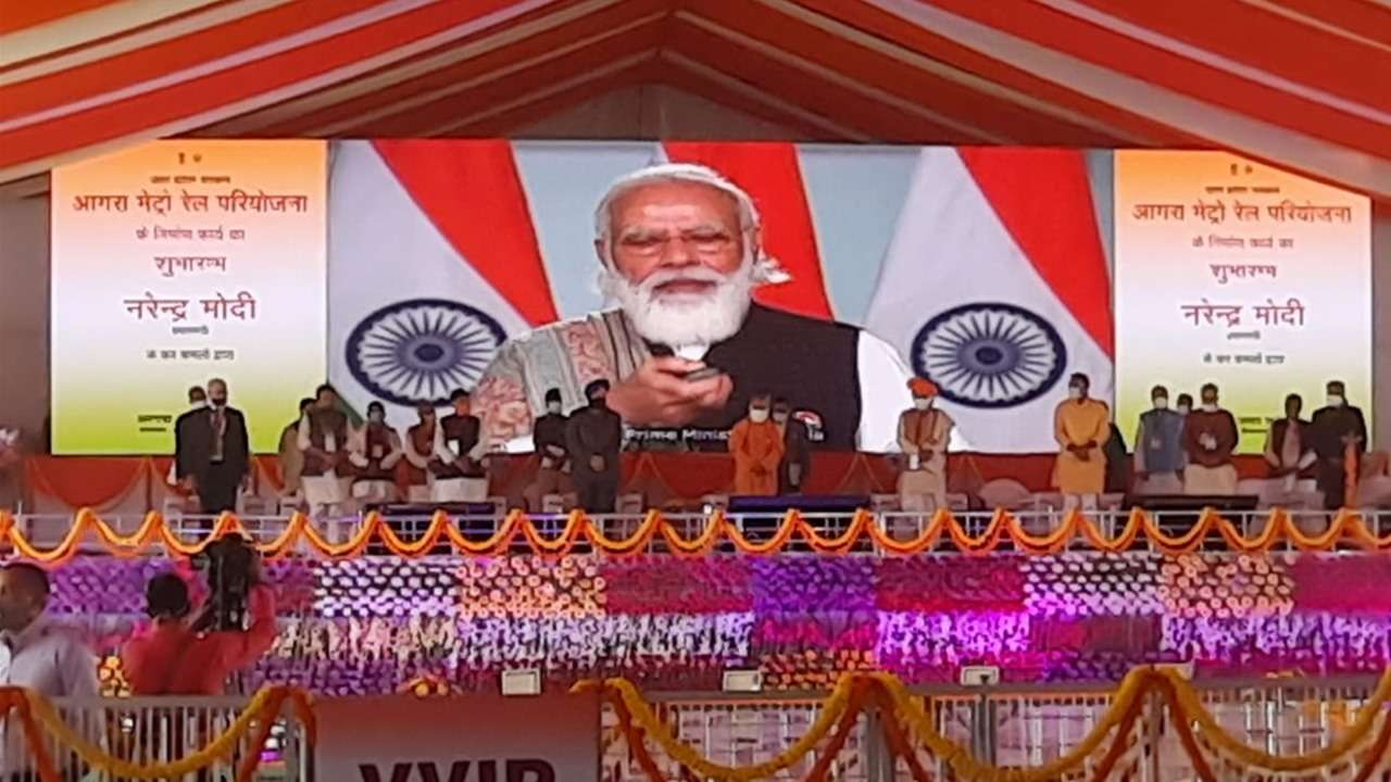 PM Modi inaugurates construction of Agra Metro project