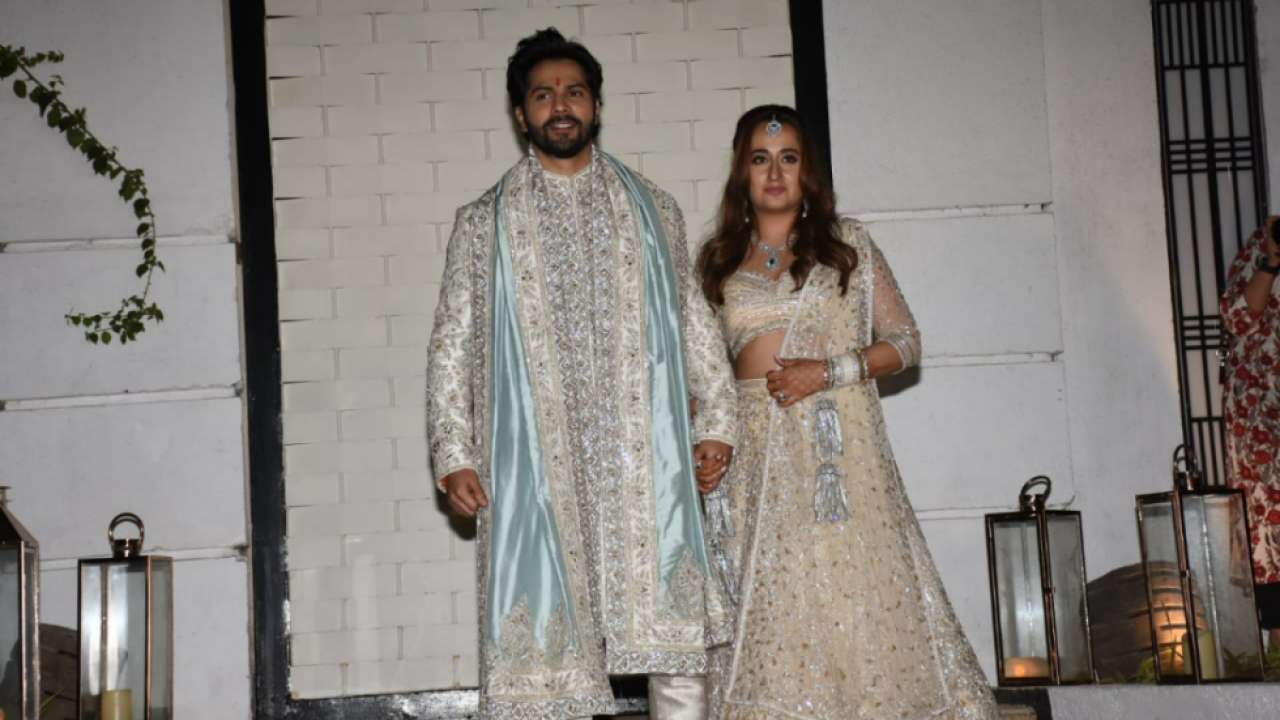 Photos: Newlyweds Varun Dhawan and Natasha Dalal pose for the paps ...