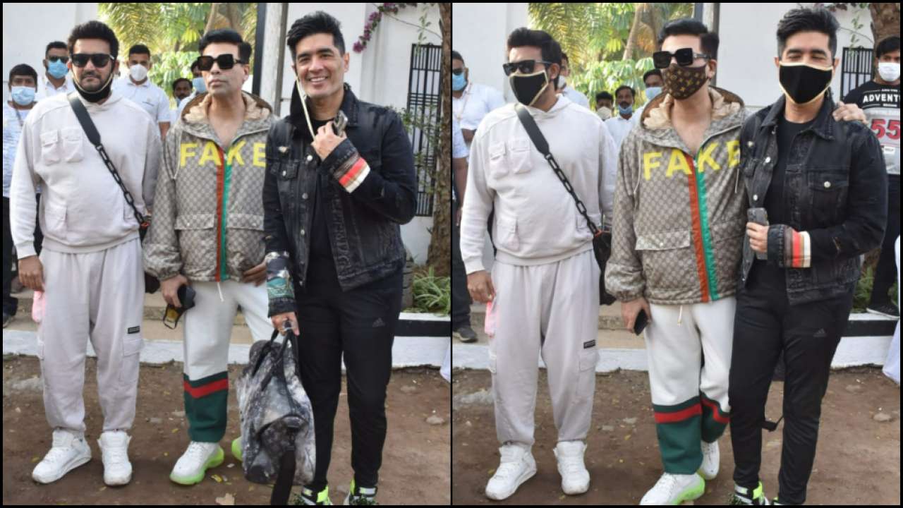 Karan Johar, Manish Malhotra, Shashank Khaitan pose for paps outside ...