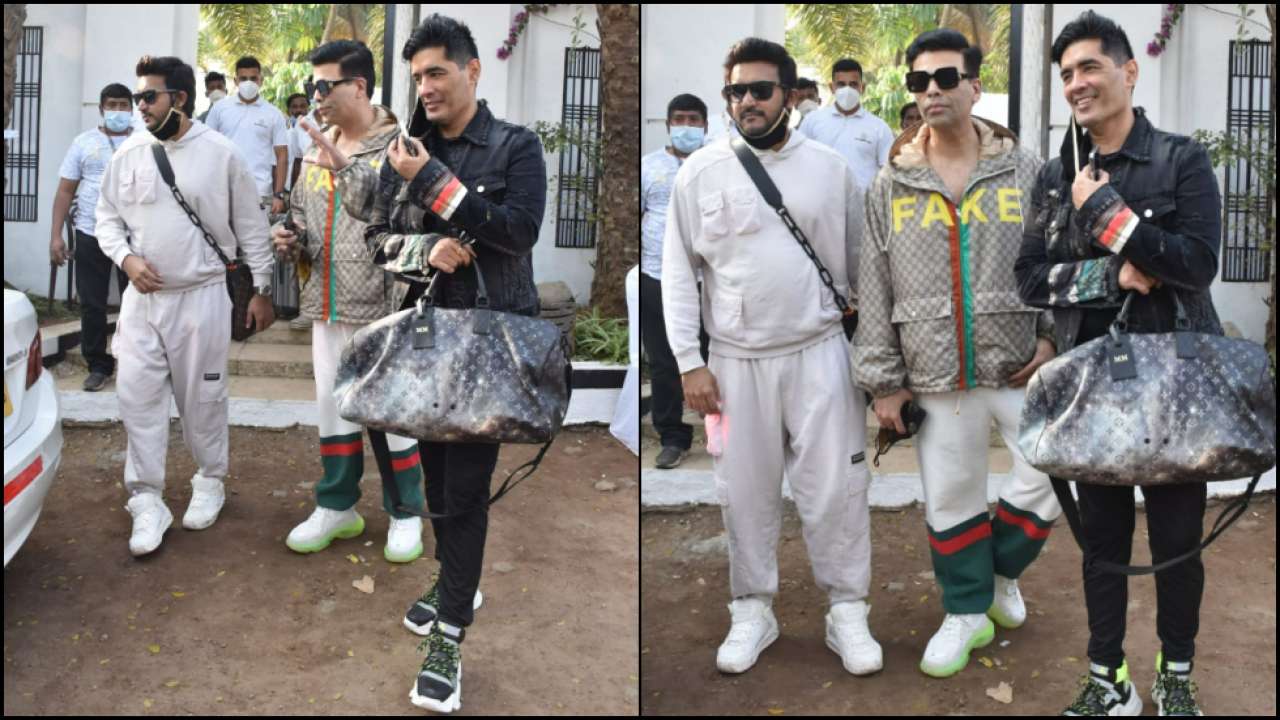 Karan Johar, Manish Malhotra, Shashank Khaitan pose for paps outside ...