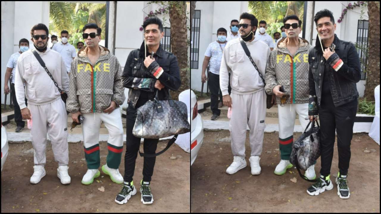 Karan Johar, Manish Malhotra, Shashank Khaitan pose for paps outside ...