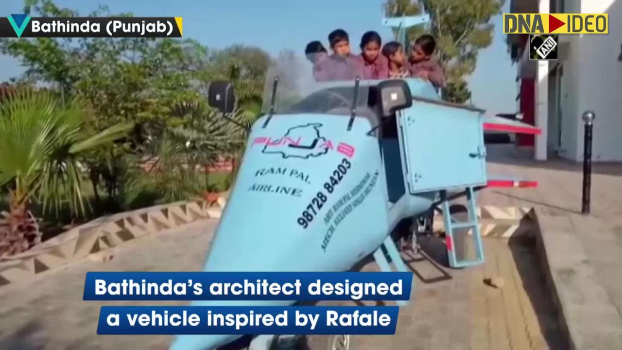Jet-shaped vehicle inspired by Rafale on round in Punjab's Bathinda