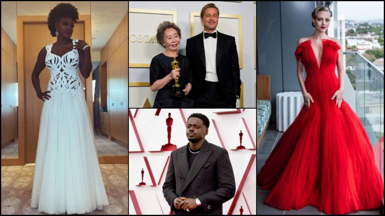 Oscars 2021 red carpet: Viola Davis, Brad Pitt, Amanda Seyfried, other ...