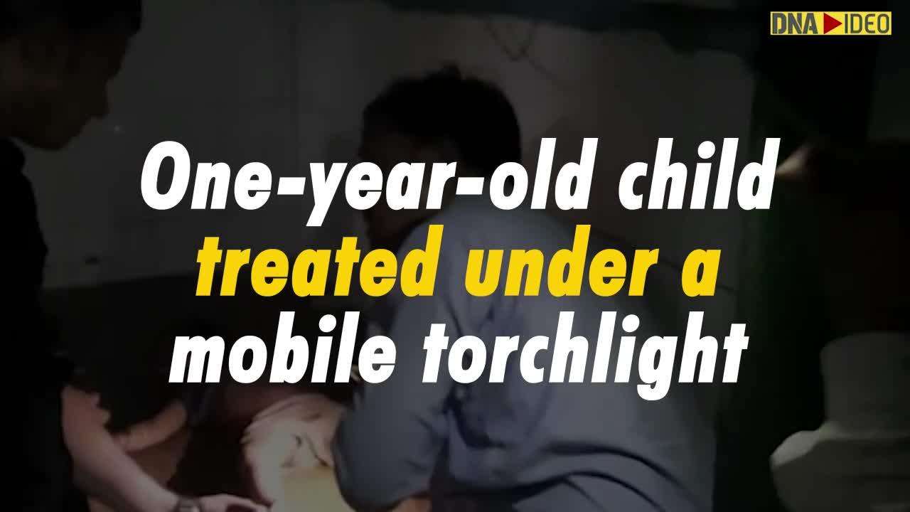 One-year-old child treated under a mobile torchlight