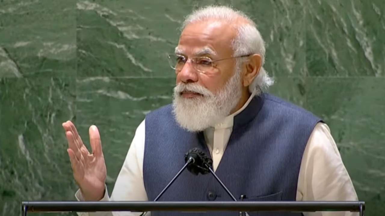 Modi's address at 76th UNGA: PM Modi concludes speech by quoting ...