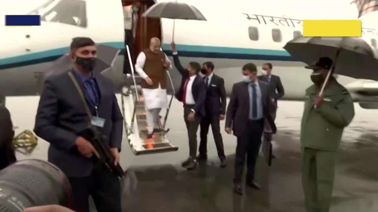 Home Minister Amit Shah arrives in Srinagar