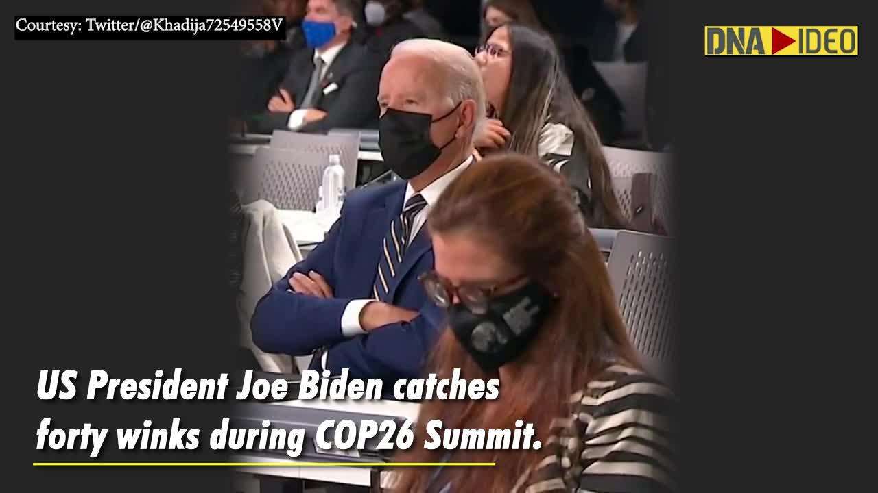 US President Joe Biden caught dozing at COP26 Summit