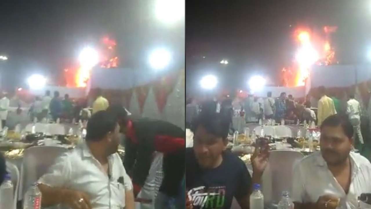 WATCH: Guests at wedding continue to enjoy food despite marriage hall ...