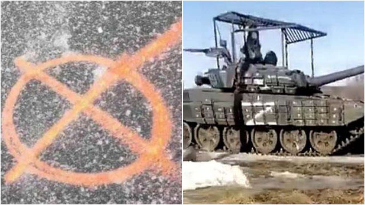 What mystery symbols on buildings and tanks in Ukraine mean?