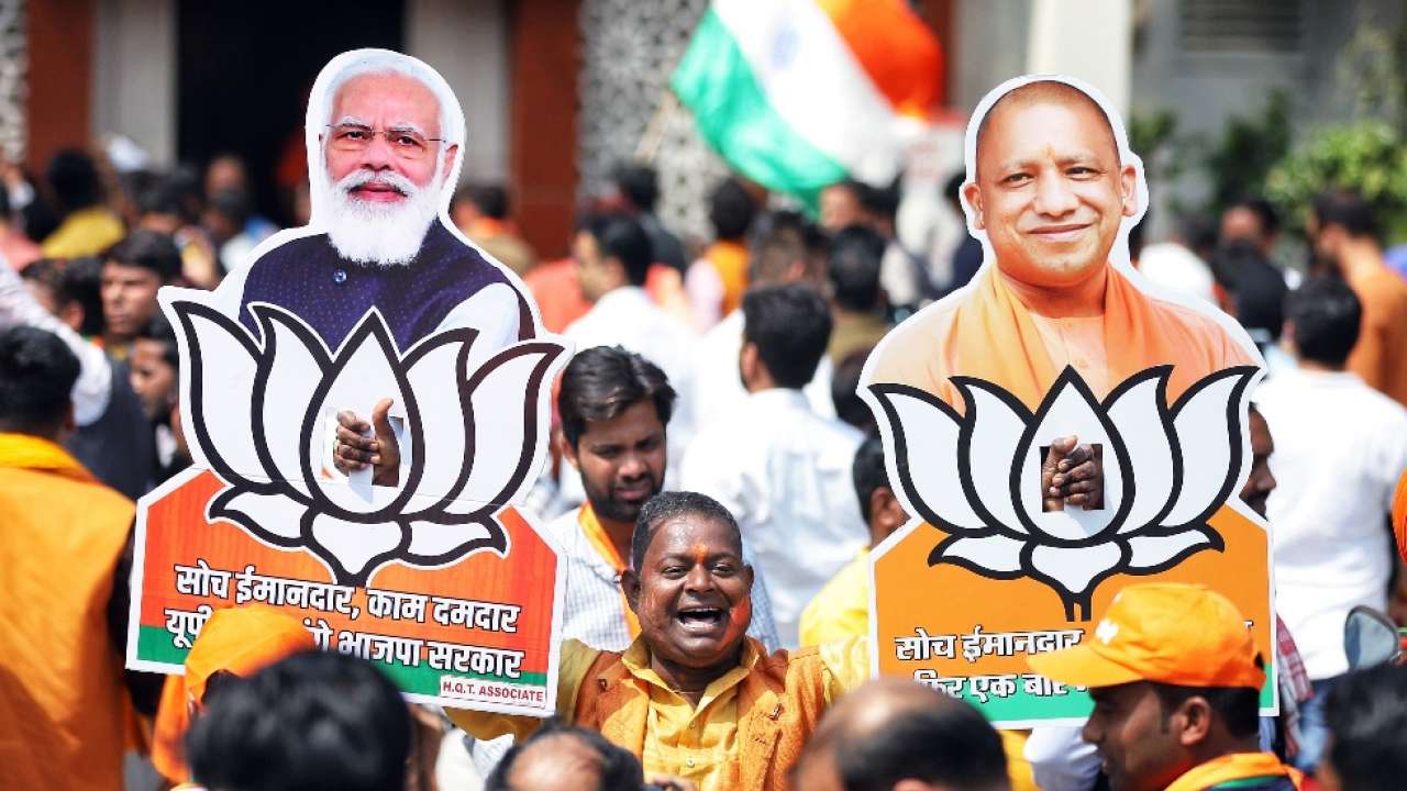 PM Modi addresses party cadres after BJP wins elections in four states ...