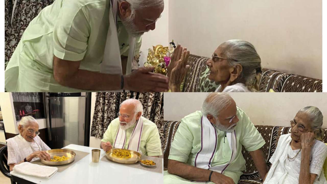 In Pics: PM Modi meets his mother Heeraben one day after BJP's victory ...