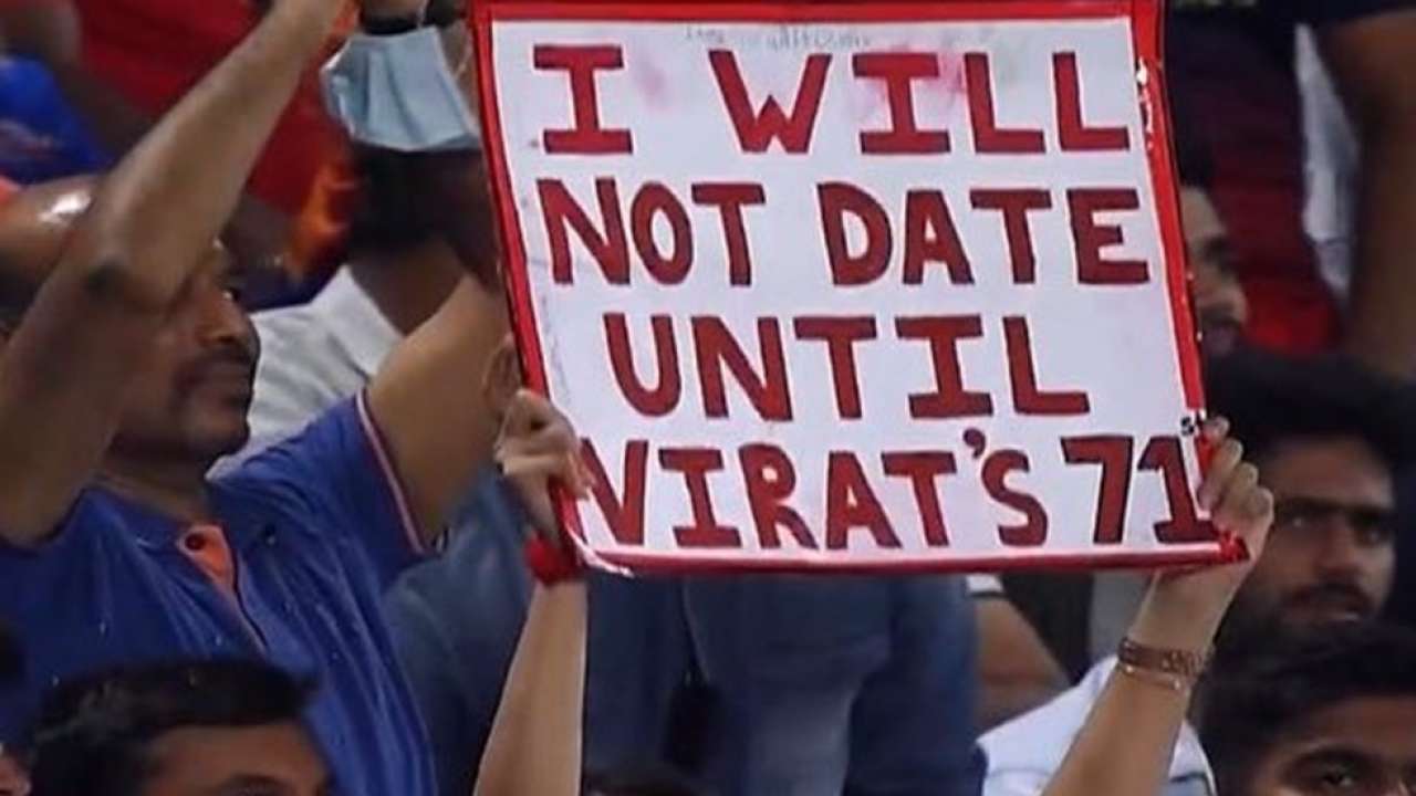 Will Not Date Until Virats 71st Female Fans Hilarious Banner For