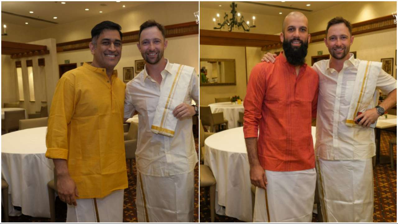 In pictures: MS Dhoni, other CSK players don 'lungis' for Devon Conway ...