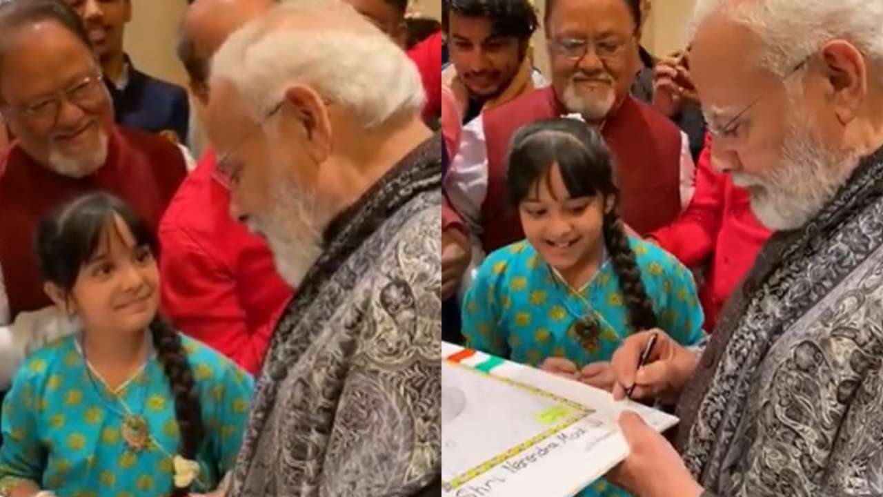 PM Modi gets ‘special gift’ from little girl in Germany, video goes viral