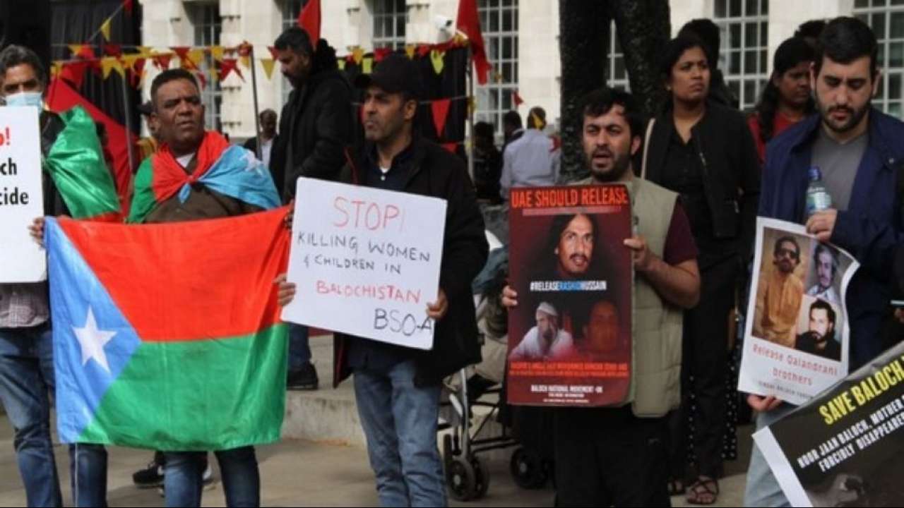 Baloch activist protests in London, asks for UN intervention in Balochistan
