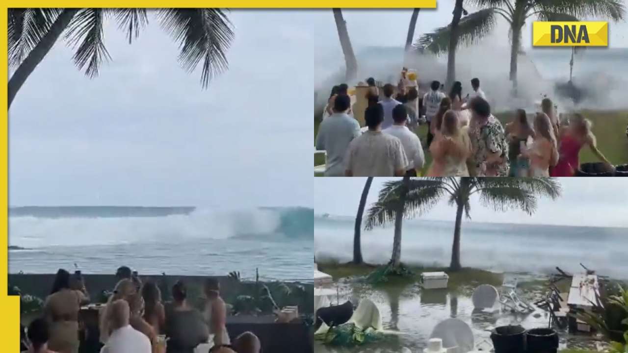 Giant wall-like waves crash seaside Hawaii wedding, WATCH chilling ...