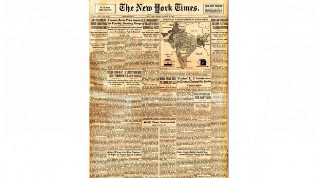 In pics: How newspapers reported India's Independence and Partition in 1947