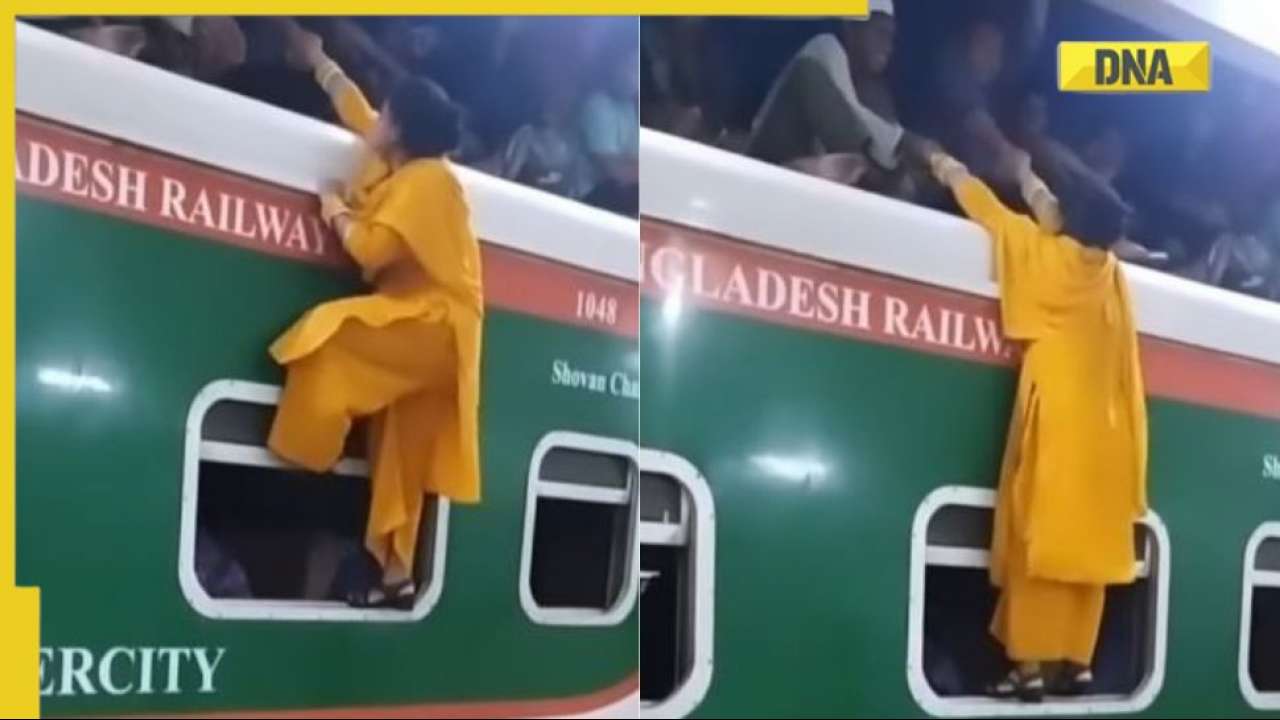 Cop spots woman trying to climb train roof in viral video, know what ...