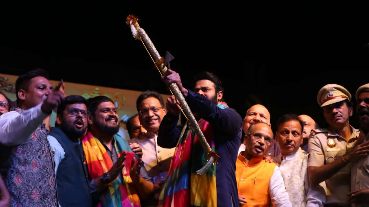 Adipurush actor Prabhas performs Ravan Dahan at Red Fort on Dussehra