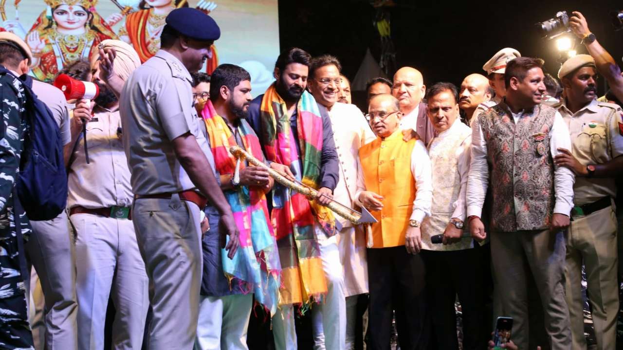 Adipurush actor Prabhas performs Ravan Dahan at Red Fort on Dussehra