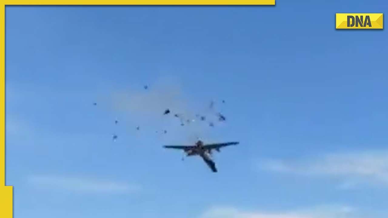 Two aircraft collide mid-air at US airshow, incident caught on camera