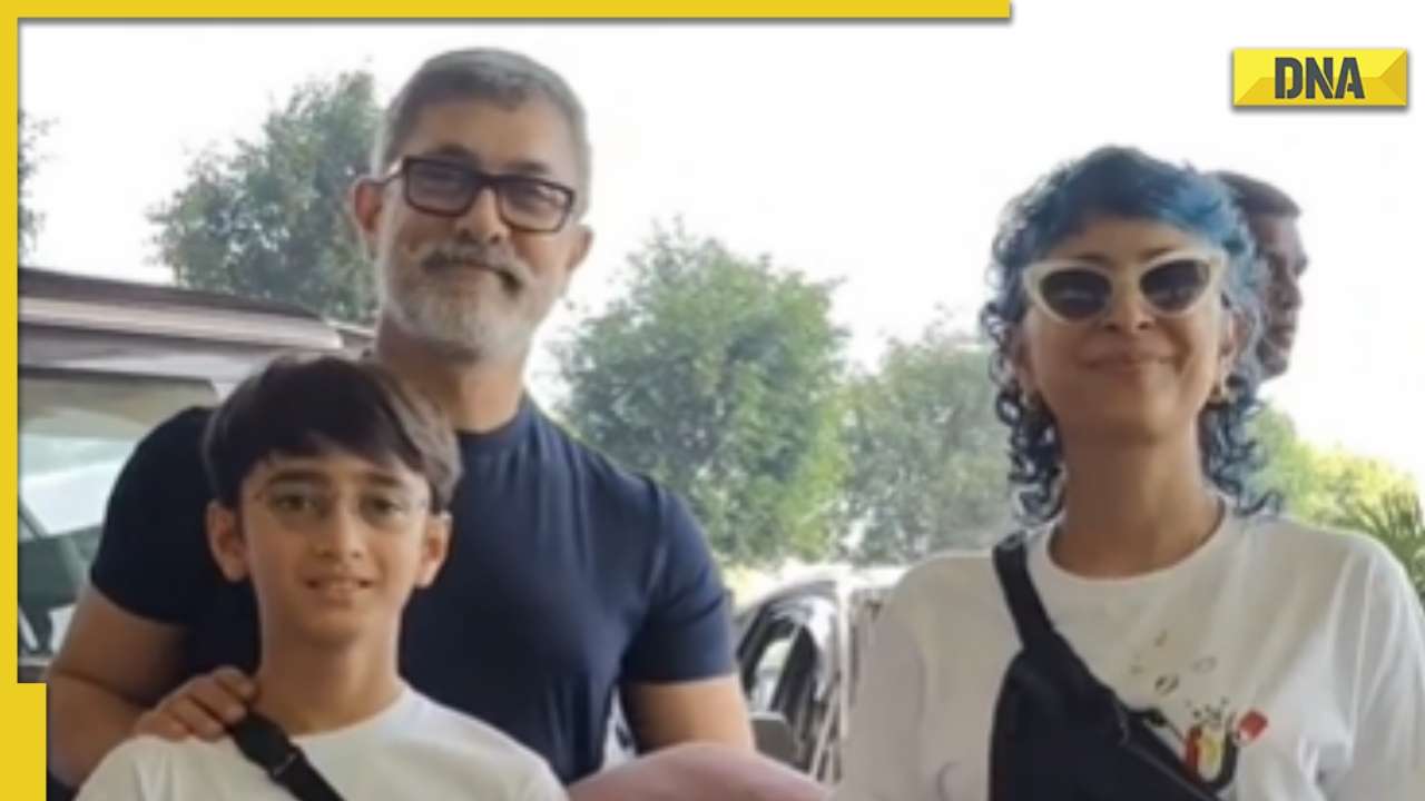 Aamir Khan poses with ex-wife Kiran Rao and son Azad at Mumbai airport ...