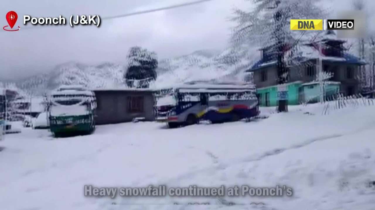 J&K: Heavy snowfall continues in Poonch’s Loran area