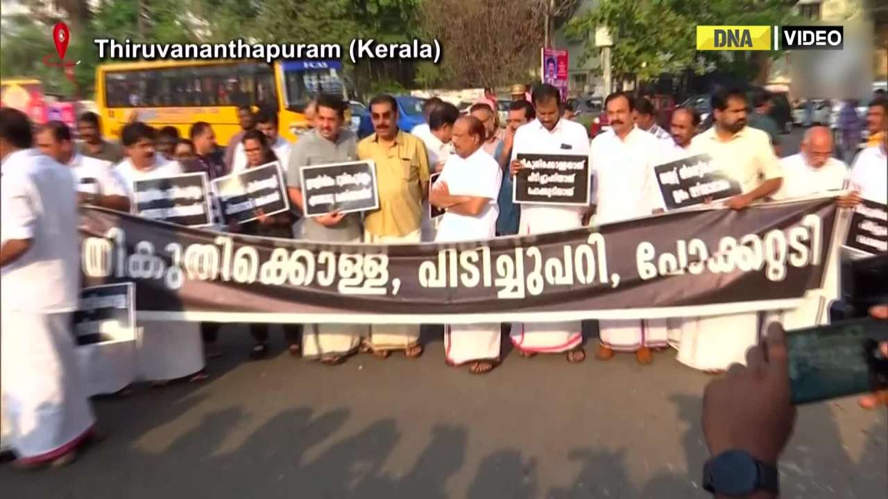 Kerala: Opposition MLAs hold protest march in Thiruvananthapuram