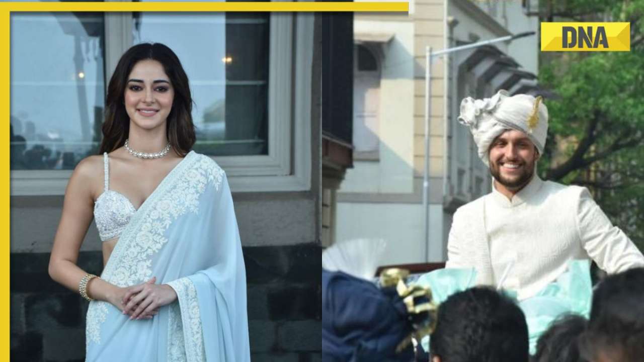 Ananya Panday stuns in blue saree at cousin Alanna Panday-Ivor McCray's ...