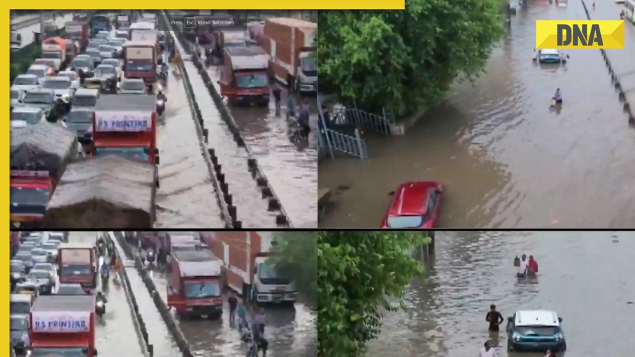 Watch: Waterlogging on Delhi-Gurugram Expressway causes traffic jams