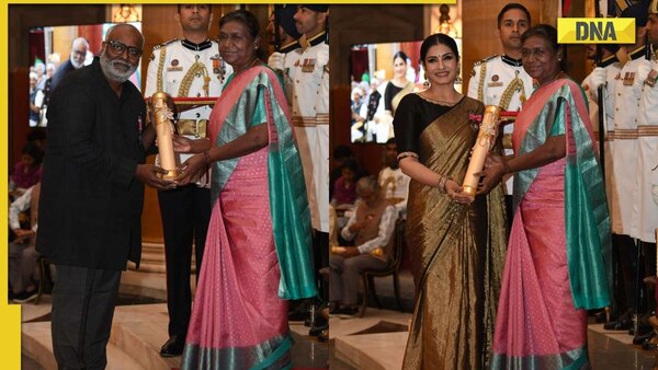 MM Keeravani, Raveena Tandon conferred with Padma Shri by President ...