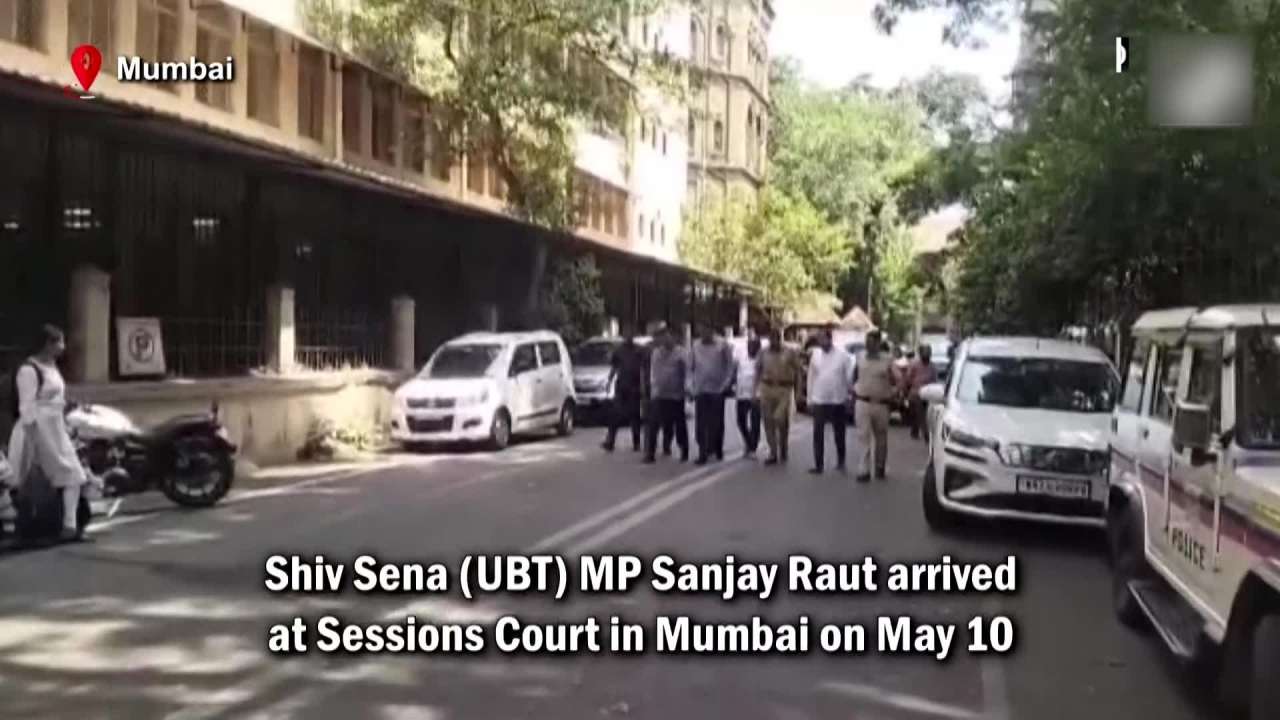 Shiv Sena (UBT) MP Sanjay Raut arrives at Sessions Court in Mumbai
