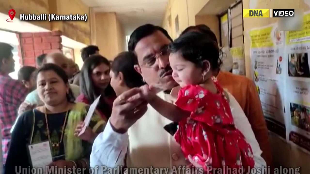 Karnataka Polls: Pralhad Joshi casts his vote in Hubballi