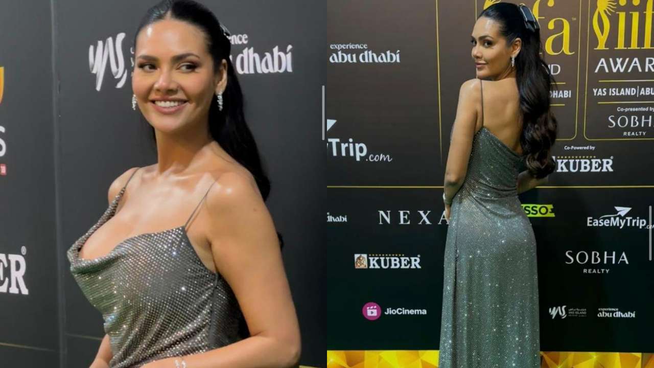 Esha Gupta raises the temperature in shimmery bodycon dress with plunging neckline at IIFA, fans ...