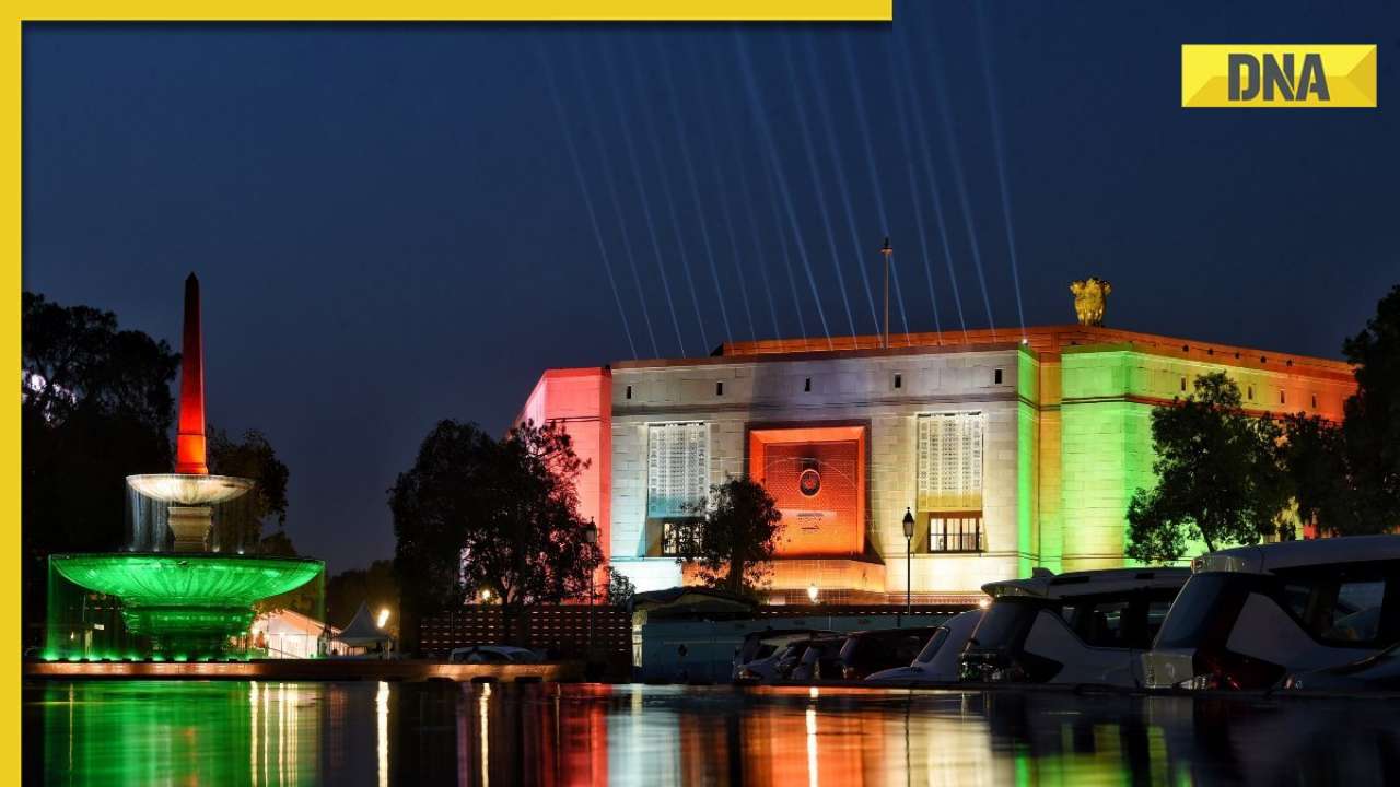 New Parliament building at night: Check stunning photos of new Sansad ...