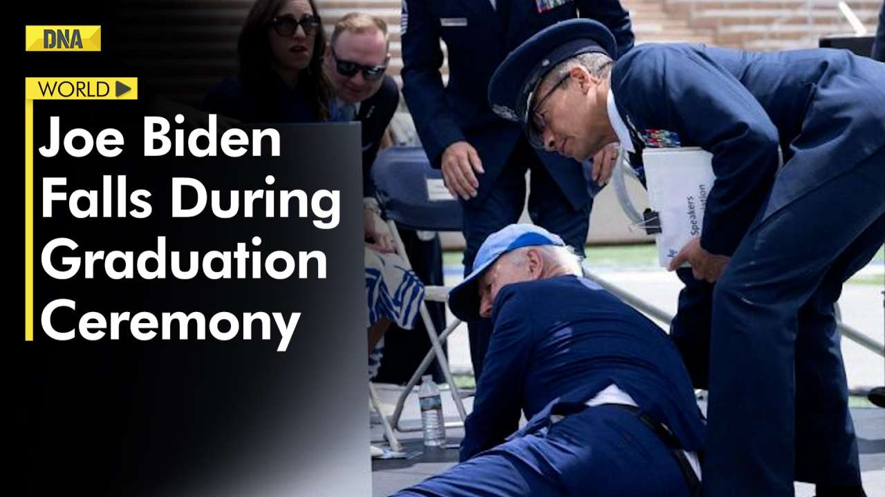 Viral Video: U.S. President Joe Biden trips and falls during graduation ceremony